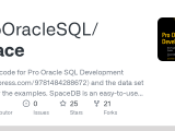 Github Prooraclesql Space Source Code For Pro Oracle Sql Development