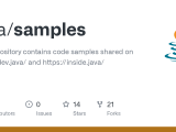 Github Java Samples This Repository Contains Code Samples Shared On