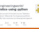 Github Theengineeringworld Statistics Using Python These Files Are