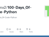 Github Getjinx2 100 Days Of Code Python 100 Days Of Code Python