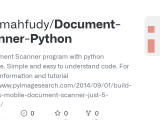 Github Sucimahfudy Document Scanner Python A Document Scanner