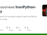 Github Monsoonexe Ironpython Unity A Small Proof Of Concept Project