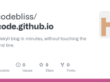 Github Thecodebliss Thecode Github Io Build A Jekyll Blog In Minutes