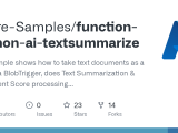 Github Azure Samples Function Python Ai Textsummarize This Sample