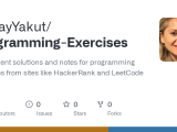 Github Senayyakut Programming Exercises Muscle Efficient Solutions