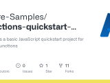 Github Azure Samples Functions Quickstart Javascript Contains A
