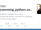 Github Fl00rtje Programming Python Codecademy On Codecademy I