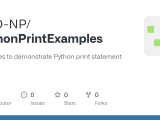 Github Npo Np Pythonprintexamples Examples To Demonstrate Python