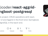 Github Fungicoder React Aggrid Springboot Postgresql Full Stack