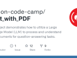 Github Python Code Camp Chat With Pdf This Project Demonstrates How
