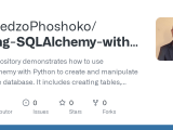 Github Ndaedzophoshoko Using Sqlalchemy With Python To Build