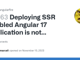 Deploying Ssr Enabled Angular 17 Application Is Not Supported Issue