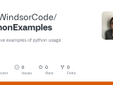 Github Benwindsorcode Pythonexamples Illustrative Examples Of Python