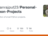 Github Kishanrajput23 Personal Python Projects The Projects Which