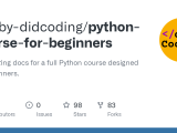Github Bobby Didcoding Python Course For Beginners Supporting Docs