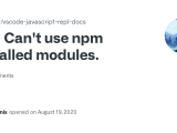 Can T Use Npm Installed Modules Issue 20 Axilleasiv Vscode