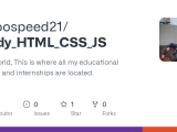 Github Ssooospeed21 Study Html Css Js Hello World This Is Where All