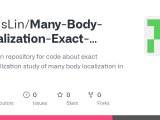 Github Shhslin Many Body Localization Exact Diagonalization This Is