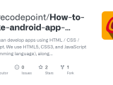 How To Make Android App Using Html Css And Javascript In Cordova Readme