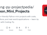 Github Coding Py Projectpedia Python Mini Projects Beginner Friendly