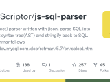 Github Javascriptor Js Sql Parser Sql Select Parser Written With