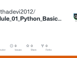 Github Ajanthadevi2012 Module 01 Python Basic Introduction