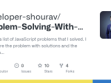 Github Developer Shourav Problem Solving With Javascript Here Is A