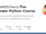 Github Codewithharry The Ultimate Python Course Source Code And All