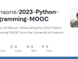 Github Robinaone 2023 Python Programming Mooc A Repo For All Files