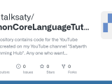 Github Techtalksaty Pythoncorelanguagetutorial This Repository