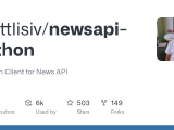 Github Mattlisiv Newsapi Python A Python Client For News Api