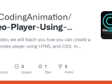 Github Thecodinganimation Video Player Using Html And Css Code In