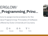 Github Saberglow Java Programming Principles Of Software Design My