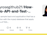 Github Maryrosegithub21 How To Do Api And Test Driven Development