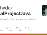 Github Tghhyda Finalprojectjava дђб гўn Cuб I Kб і Mгґn Cгґng Nghб Java Hki