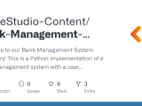 Github Codestudio Content Bank Management System Python Welcome To