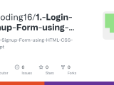 Github Tsbcoding16 1 Login Signup Form Using Html Css Javascript 1