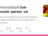 Github Std Microblock Lua Bytecode Parser Ce A Versatile Lua 5 3