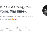Github Machine Learning For Everyone Machine Learning Python Machine