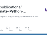 Github Bpbpublications Ultimate Python Programming Ultimate Python