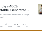 Github Anandvyas1002 Timetable Generator Using Genetic Algorithm