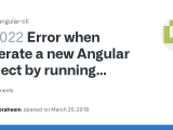 Error When Generate A New Angular Project By Running Command Issue