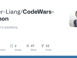 Github Peter Liang Codewars Python Codewar S Solutions