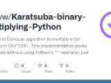 Github Ndsvw Karatsuba Binary Multiplying Python Divide And Conquer