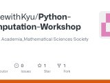 Python Computation Workshop Readme Md At Main Codewithkyu Python