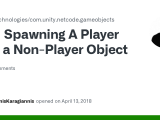 Spawning A Player And A Non Player Object Issue 40 Unity