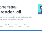 Github Phphe Spa Prerender Cli A Cli Program To Prerender Single