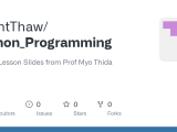 Github Thantthaw Python Programming Python Lesson Slides From Prof