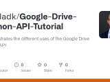 Github Mhdadk Google Drive Python Api Tutorial Demonstrates The