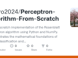 Github Pypro2024 Perceptron Algorithm From Scratch A From Scratch